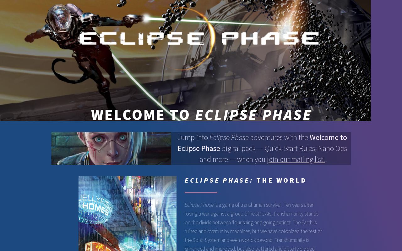 Welcome to Eclipse Phase